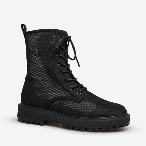Shoes | Open To All Offers Fishnet Combat Boot | Poshmark